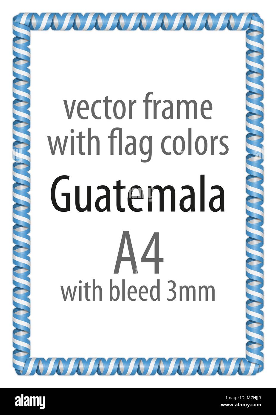 Frame and border of ribbon with the colors of the Guatemala flag Stock ...