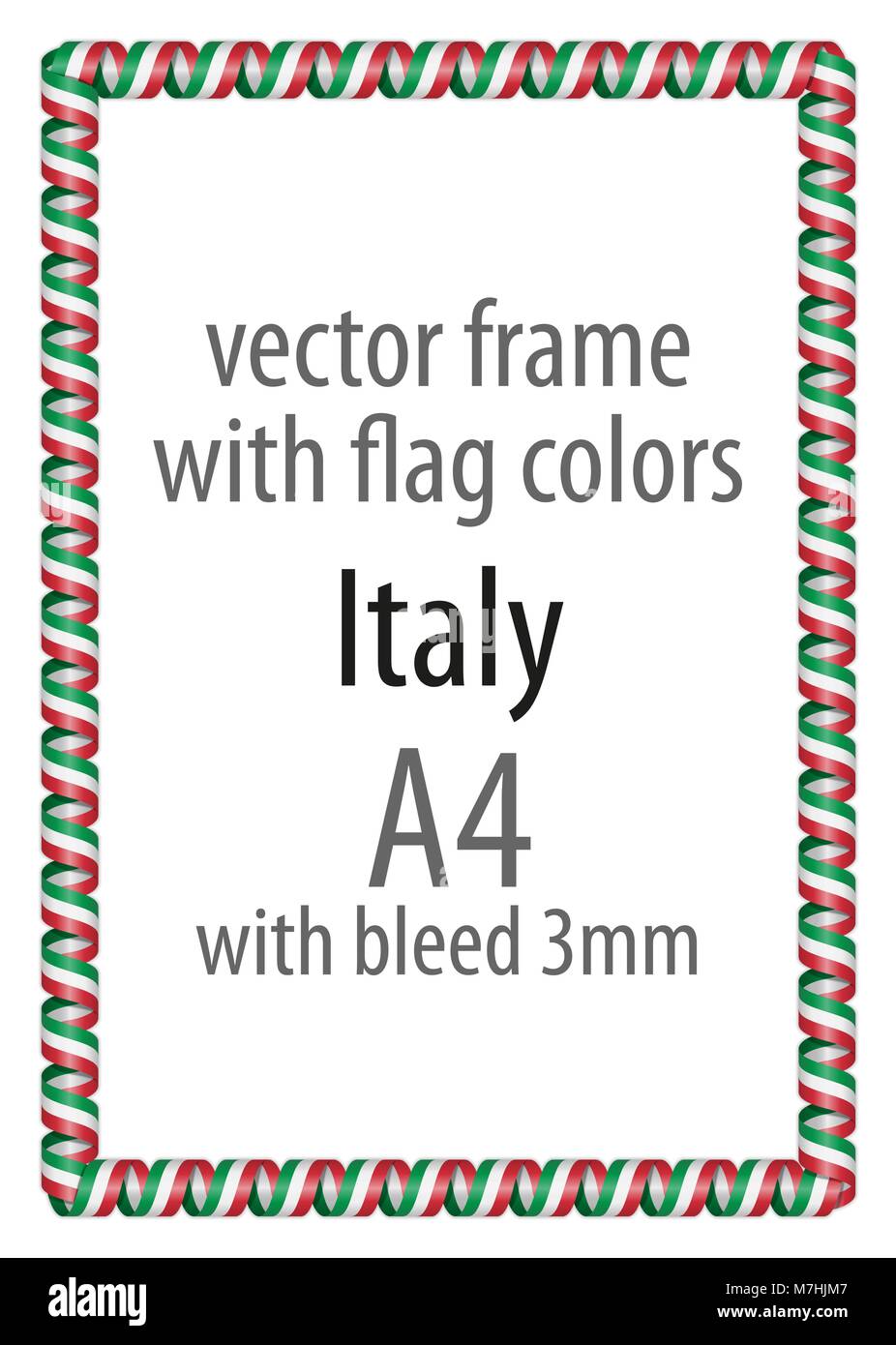 Frame and border of ribbon with the colors of the Italy flag Stock ...