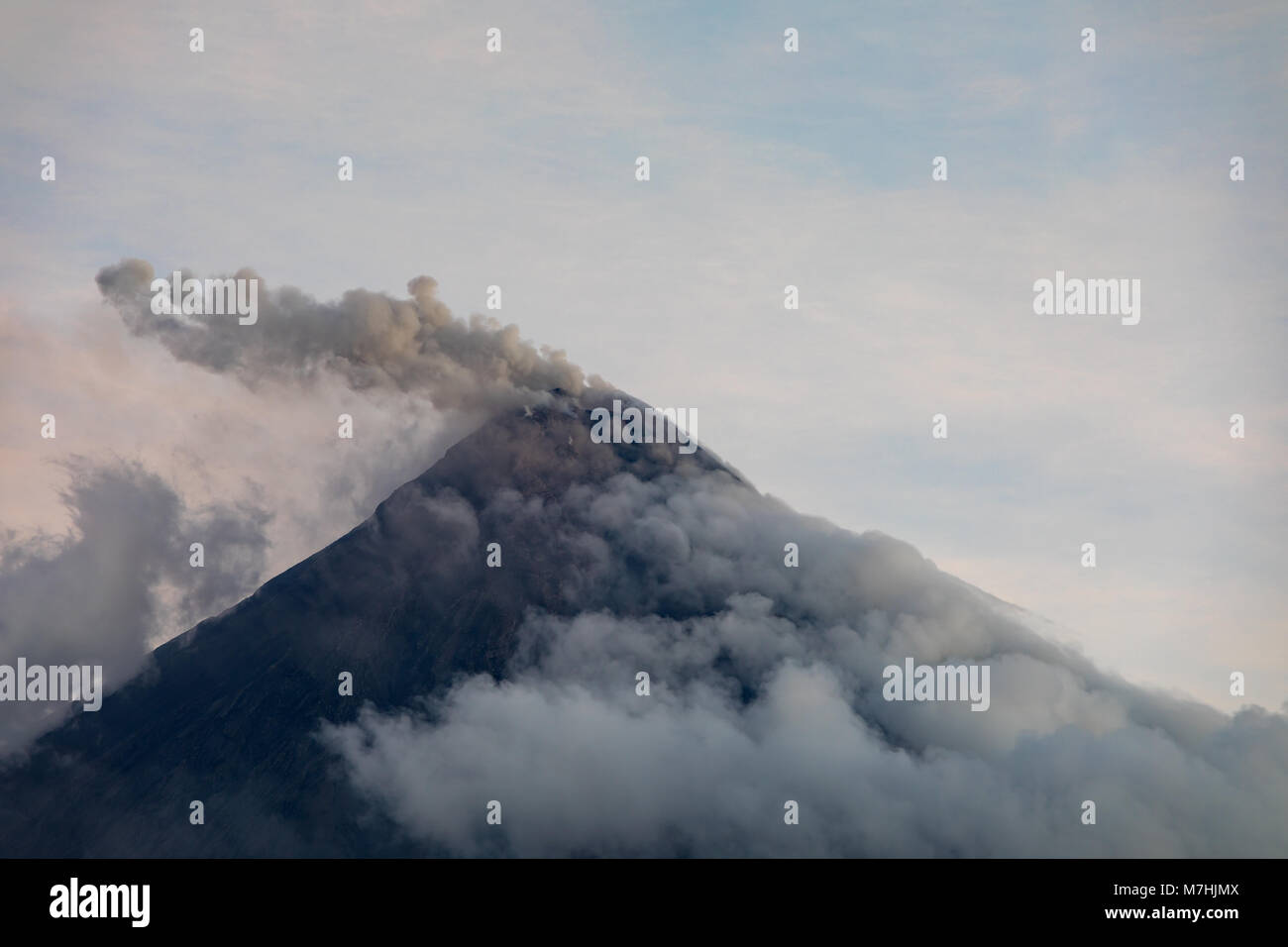 Mount Mayon Albay Philippines March 07, 2018 The Mayon Volcano, during ...