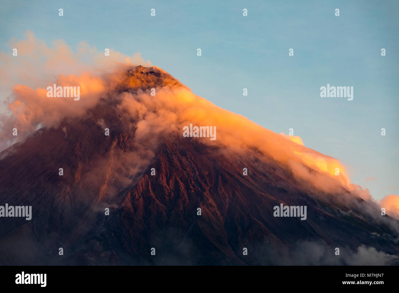 Mount Mayon Albay Philippines March 07, 2018 The Mayon Volcano, during ...