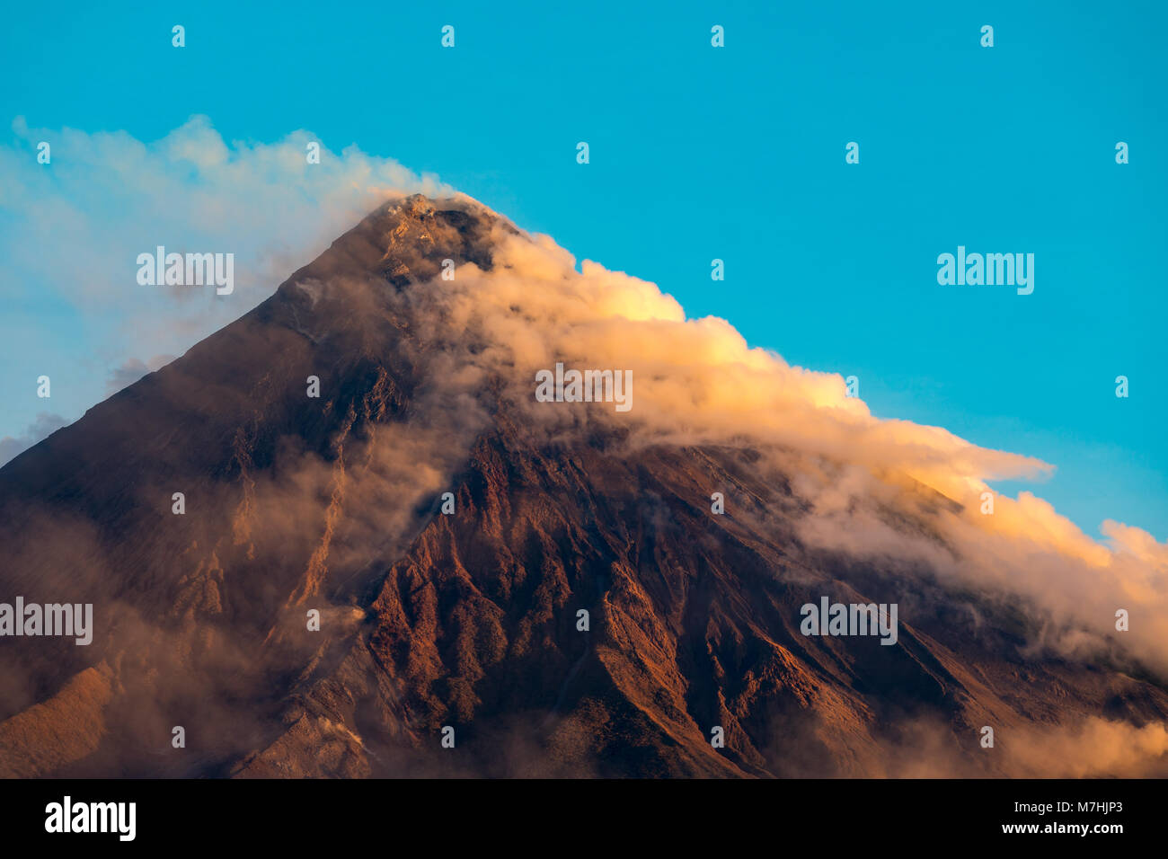 Mount Mayon Albay Philippines March 07, 2018 The Mayon Volcano, during ...