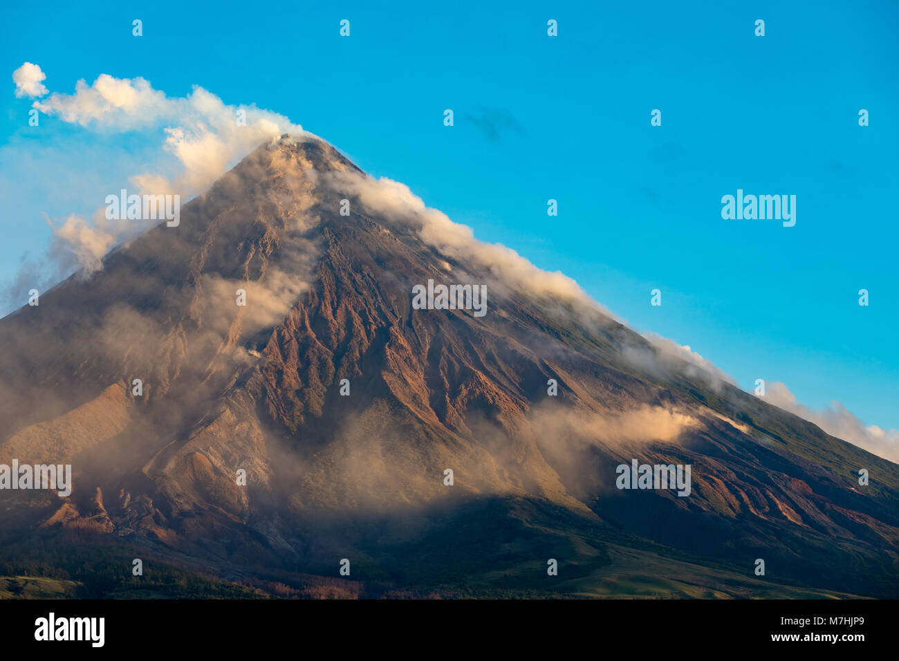 Mount Mayon Albay Philippines March 07, 2018 The Mayon Volcano, during ...