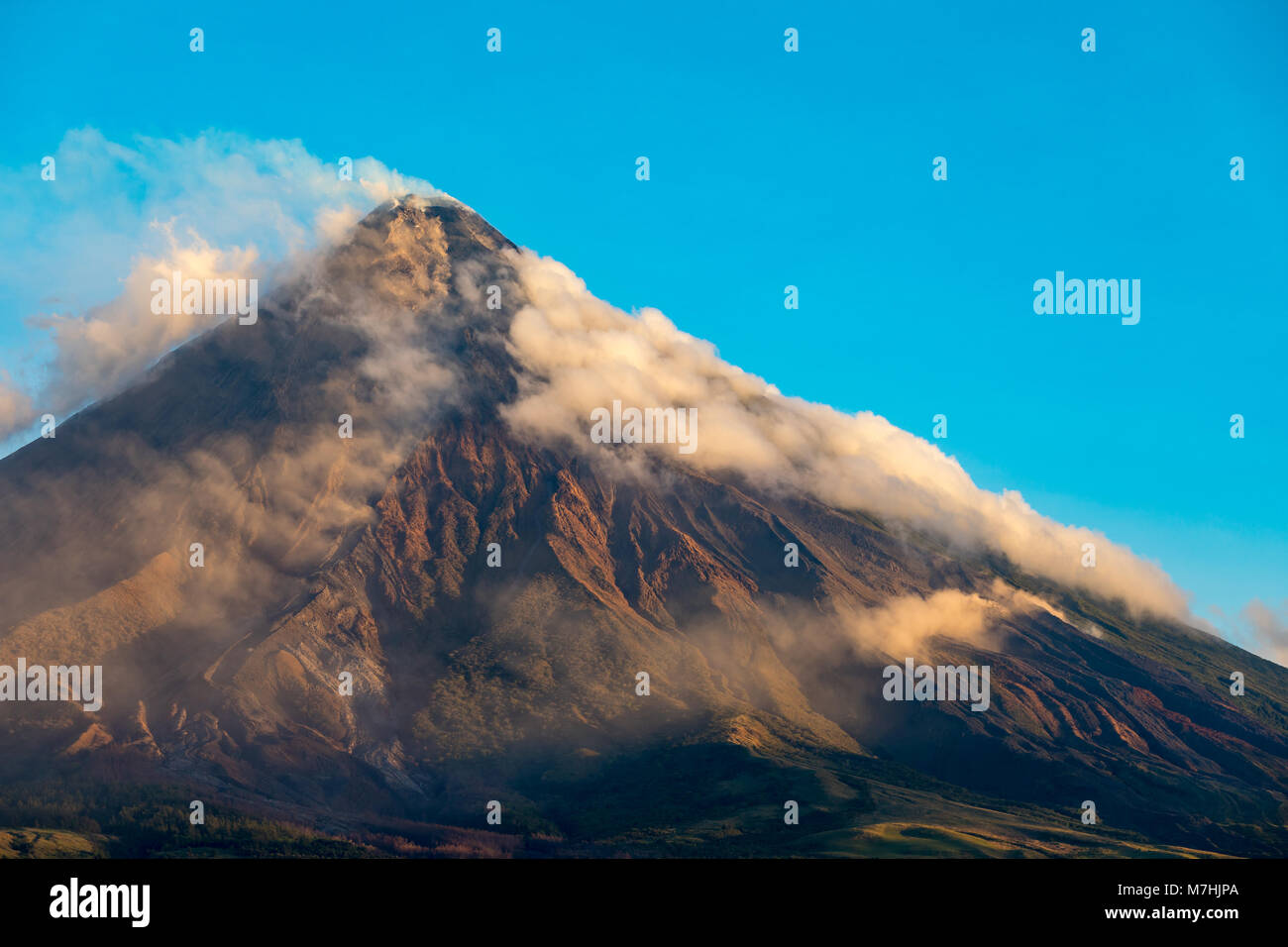 Mount Mayon Albay Philippines March 07, 2018 The Mayon Volcano, during ...