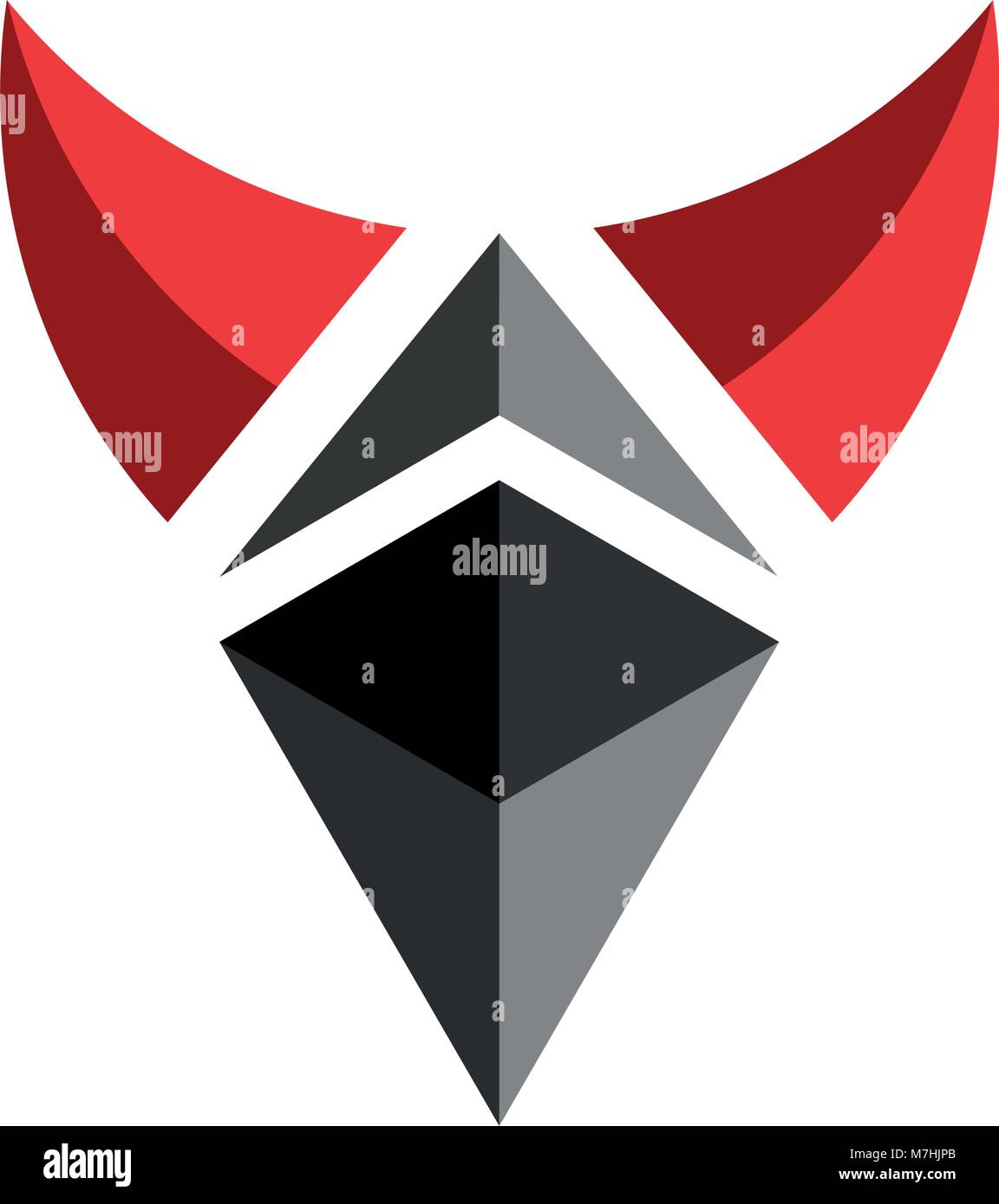 The horned devil logo. Crypto currency is ethereum. business and ...