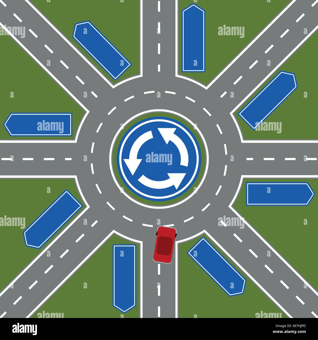 car enters the traffic square representing the concept of a strategic ...