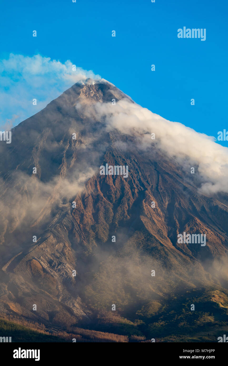 Mount Mayon Albay Philippines March 07, 2018 The Mayon Volcano, during ...