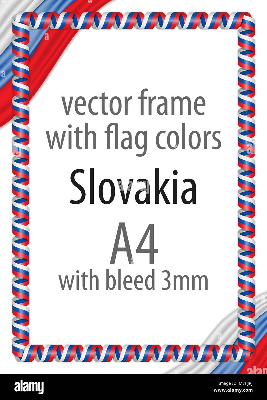 Frame and border of ribbon with the colors of the Slovakia flag Stock ...