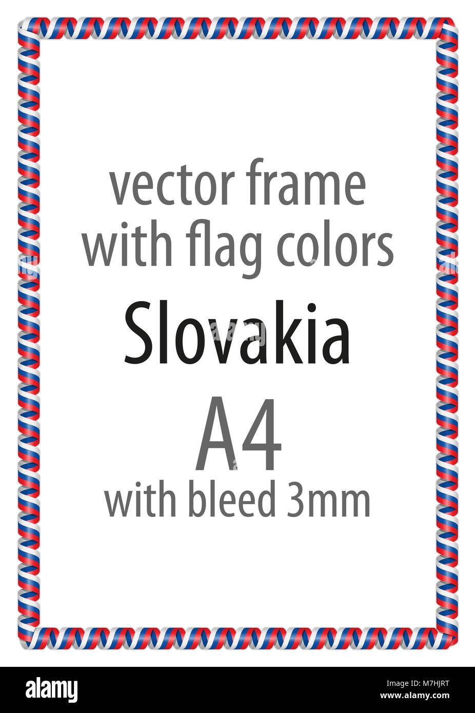 Frame and border of ribbon with the colors of the Slovakia flag Stock ...