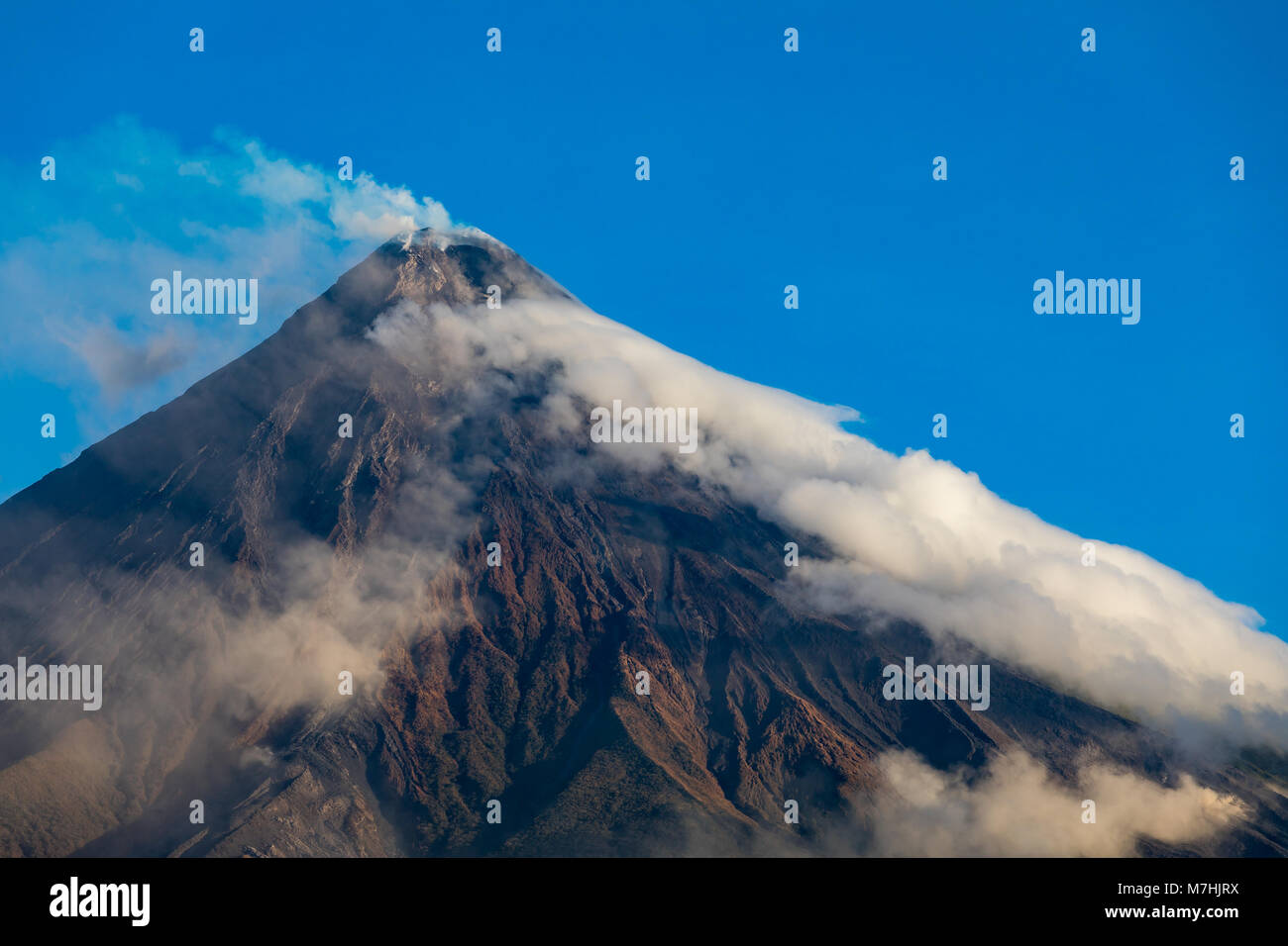 Mount Mayon Albay Philippines March 07, 2018 The Mayon Volcano, during ...