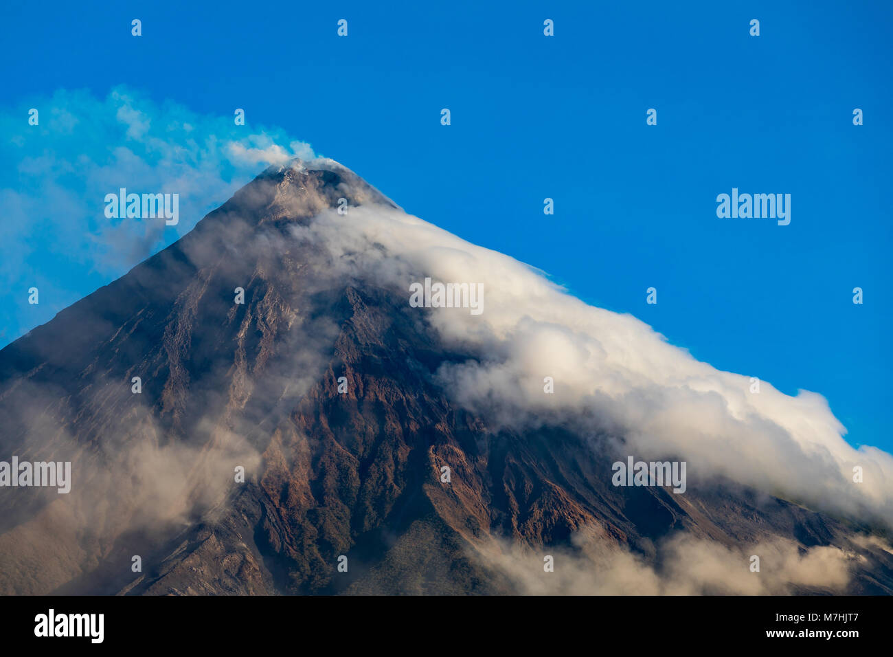 Mount Mayon Albay Philippines March 07, 2018 The Mayon Volcano, during ...