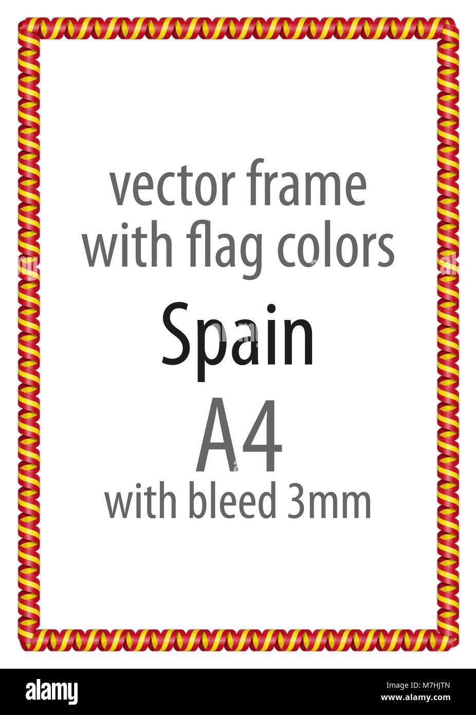 Frame and border of ribbon with the colors of the Spain flag Stock ...