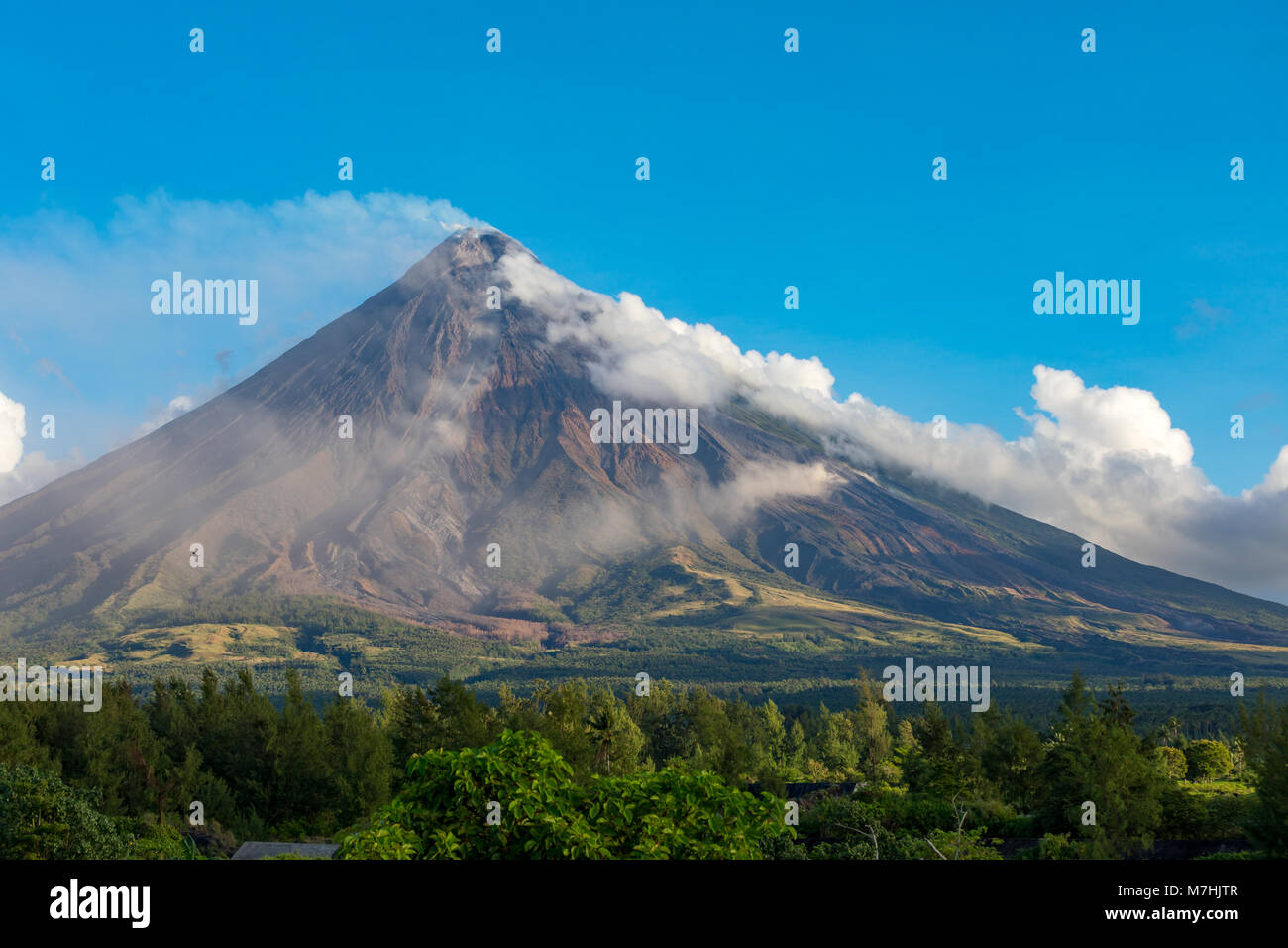 Mount Mayon Albay Philippines March 07, 2018 The Mayon Volcano, during ...