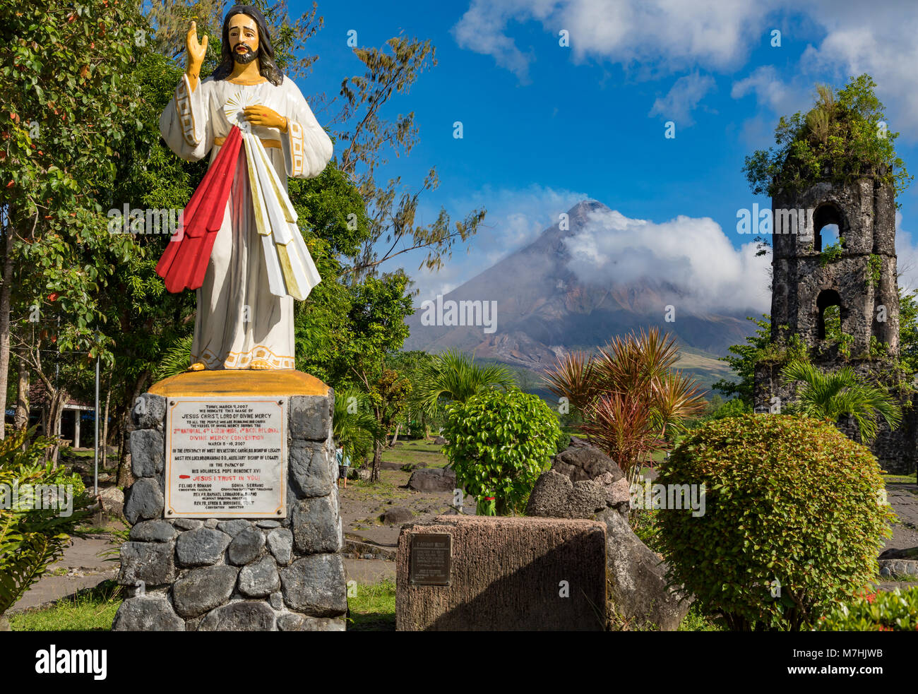 Mount Mayon Albay Philippines March 07, 2018 The Mayon Volcano, during ...