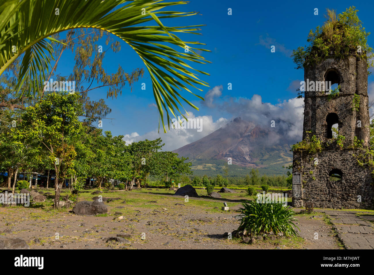 Mount Mayon Albay Philippines March 07, 2018 The Mayon Volcano, during ...