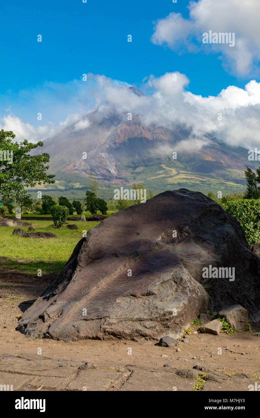 Mount Mayon Albay Philippines March 07, 2018 The Mayon Volcano, during ...