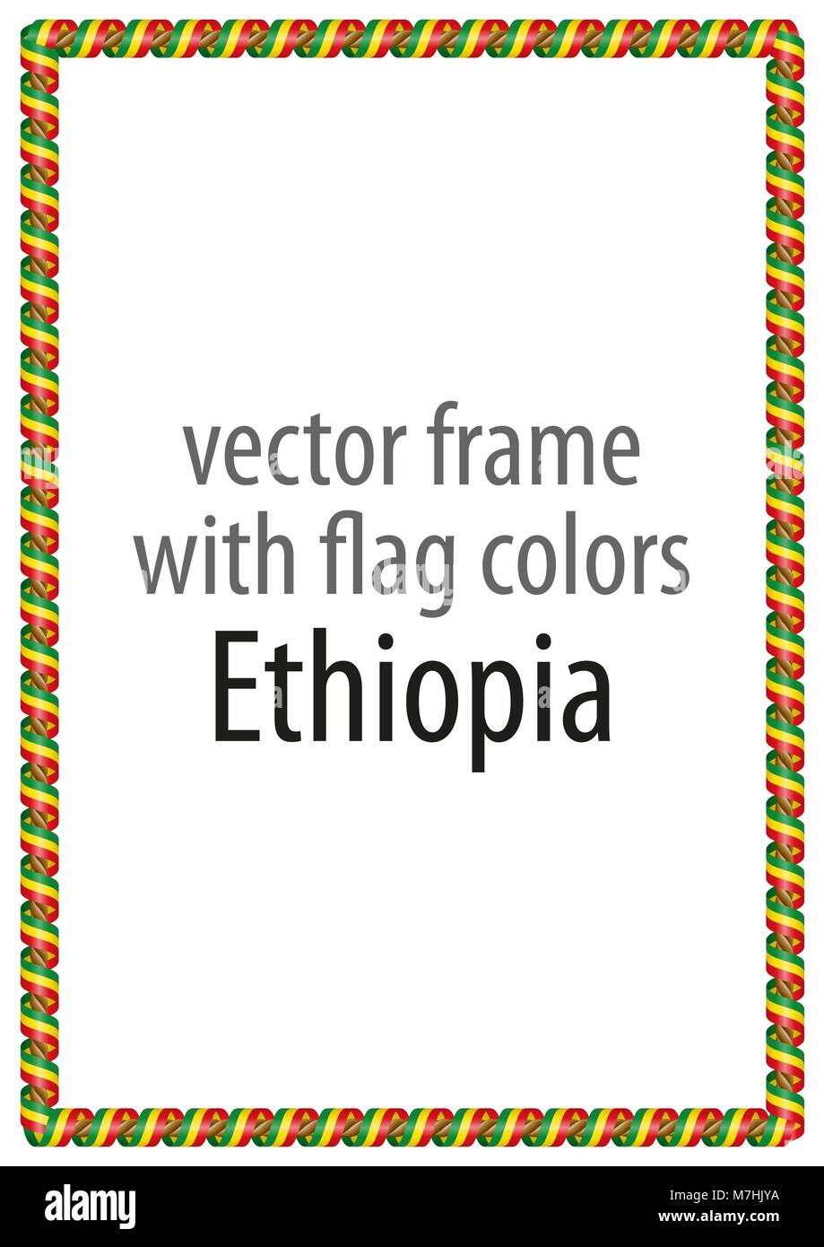 Frame and border of ribbon with the colors of the Ethiopia flag Stock ...