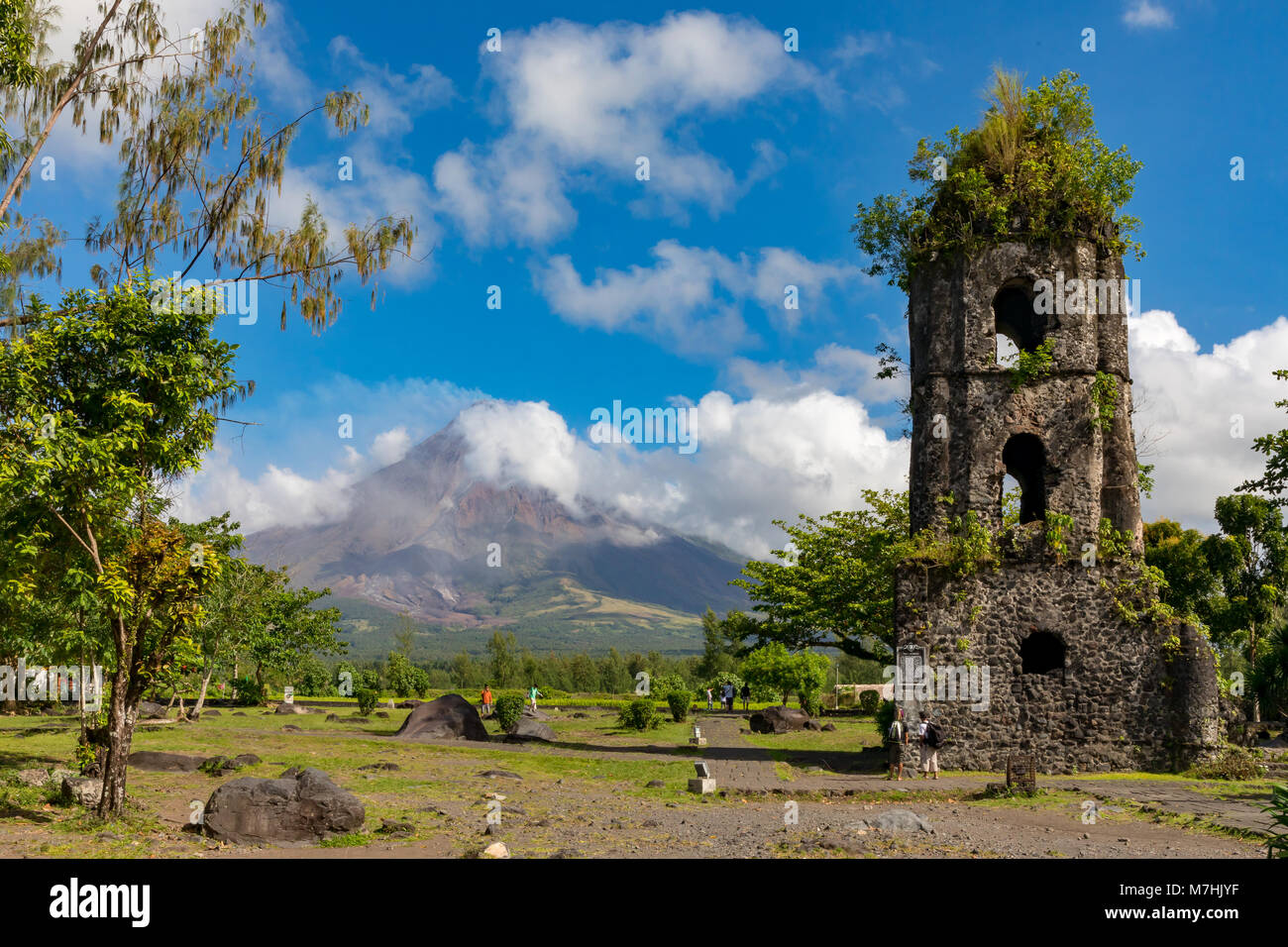 Mount Mayon Albay Philippines March 07, 2018 The Mayon Volcano, during ...