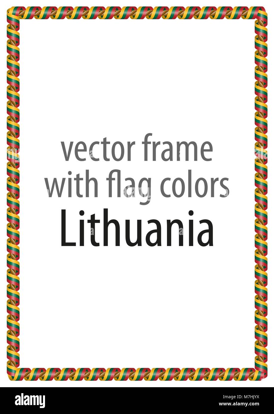 Frame and border of ribbon with the colors of the Lithuania flag Stock ...