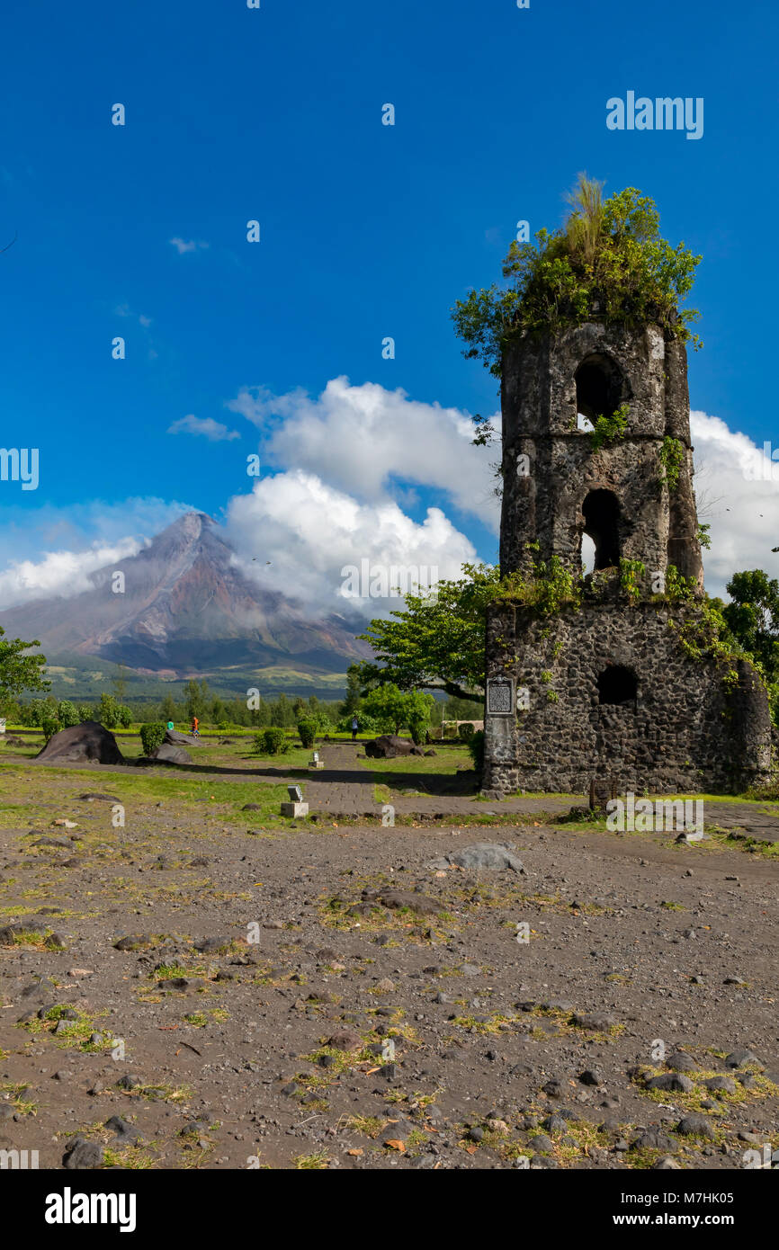 Mount Mayon Albay Philippines March 07, 2018 The Mayon Volcano, during ...