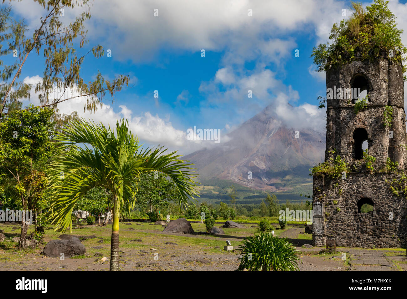 Mount Mayon Albay Philippines March 07, 2018 The Mayon Volcano, during ...
