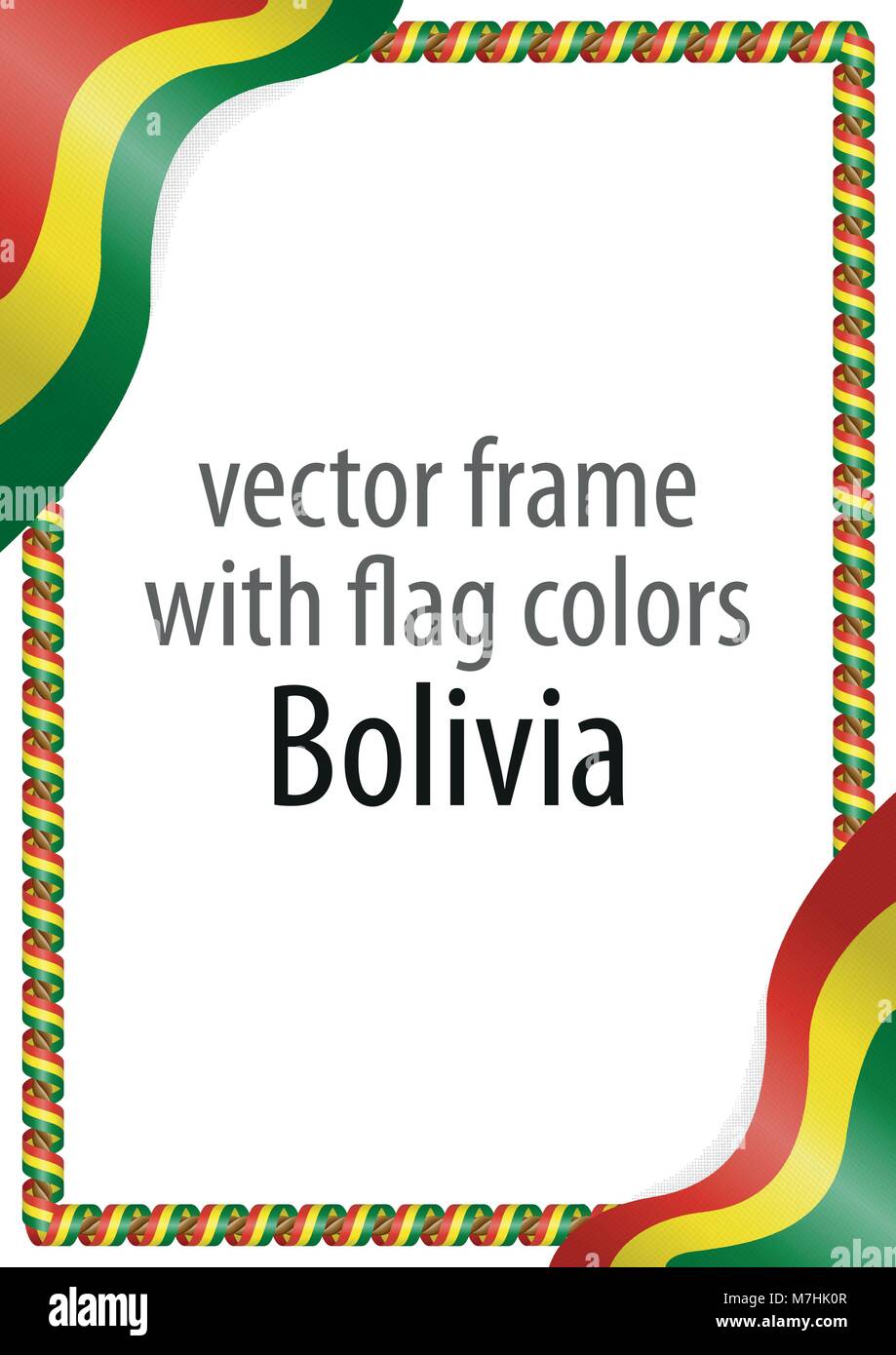Frame and border of ribbon with the colors of the Bolivia flag Stock ...