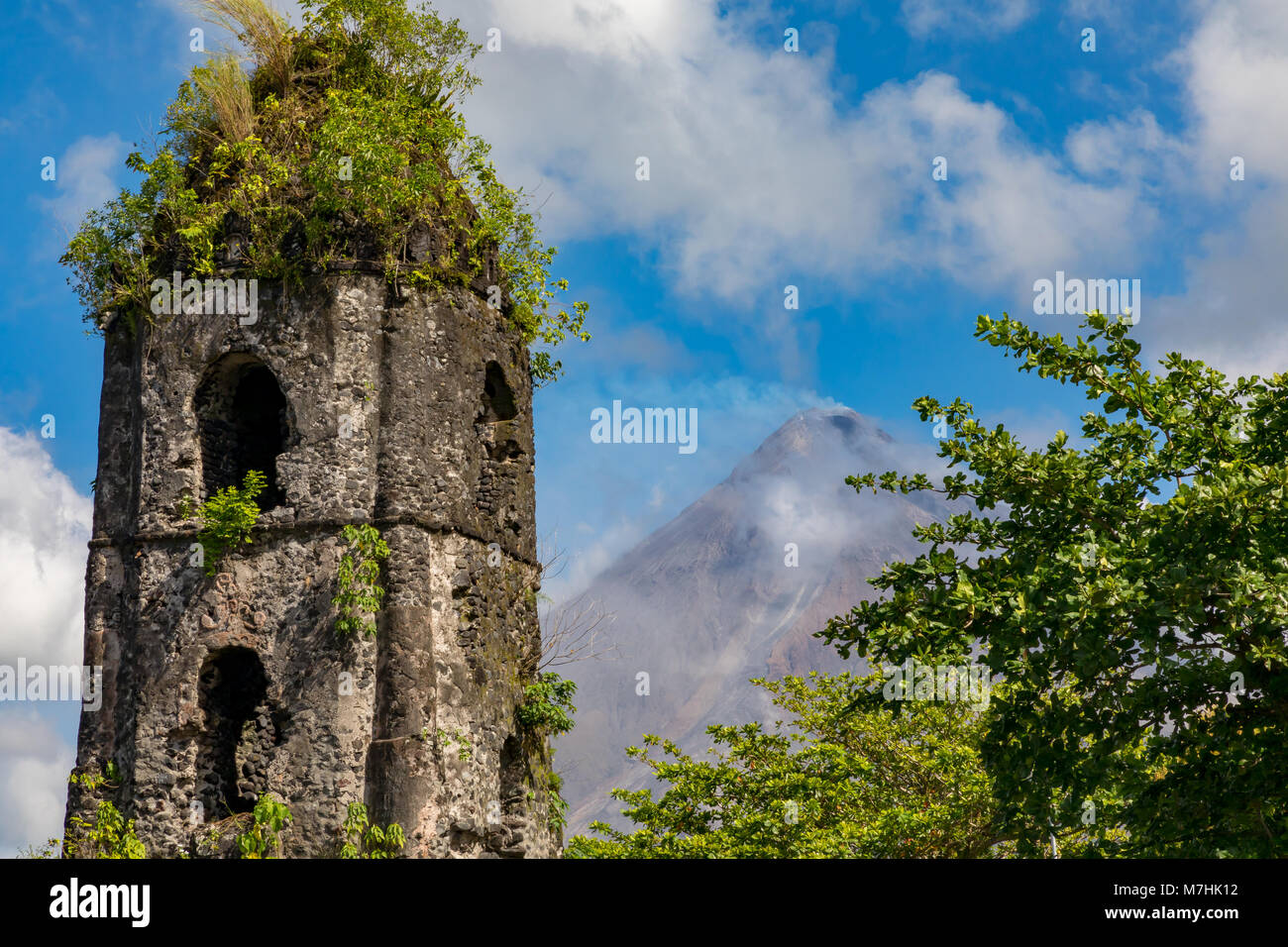 Mount Mayon Albay Philippines March 07, 2018 The Mayon Volcano, during ...