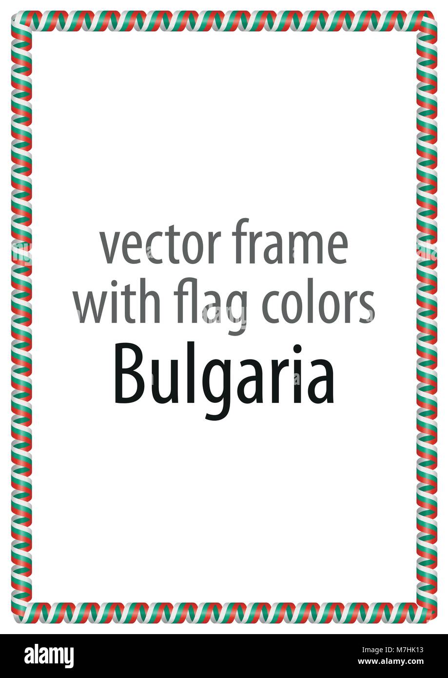 Frame and border of ribbon with the colors of the Bulgaria flag Stock ...