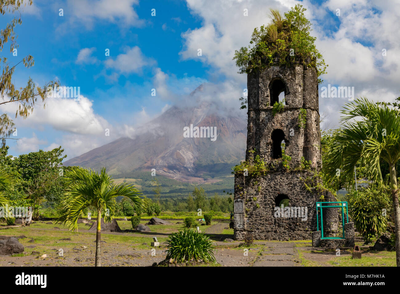 Mount Mayon Albay Philippines March 07, 2018 The Mayon Volcano, during ...
