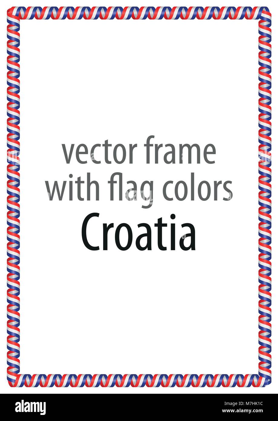 Frame and border of ribbon with the colors of the Croatia flag Stock ...