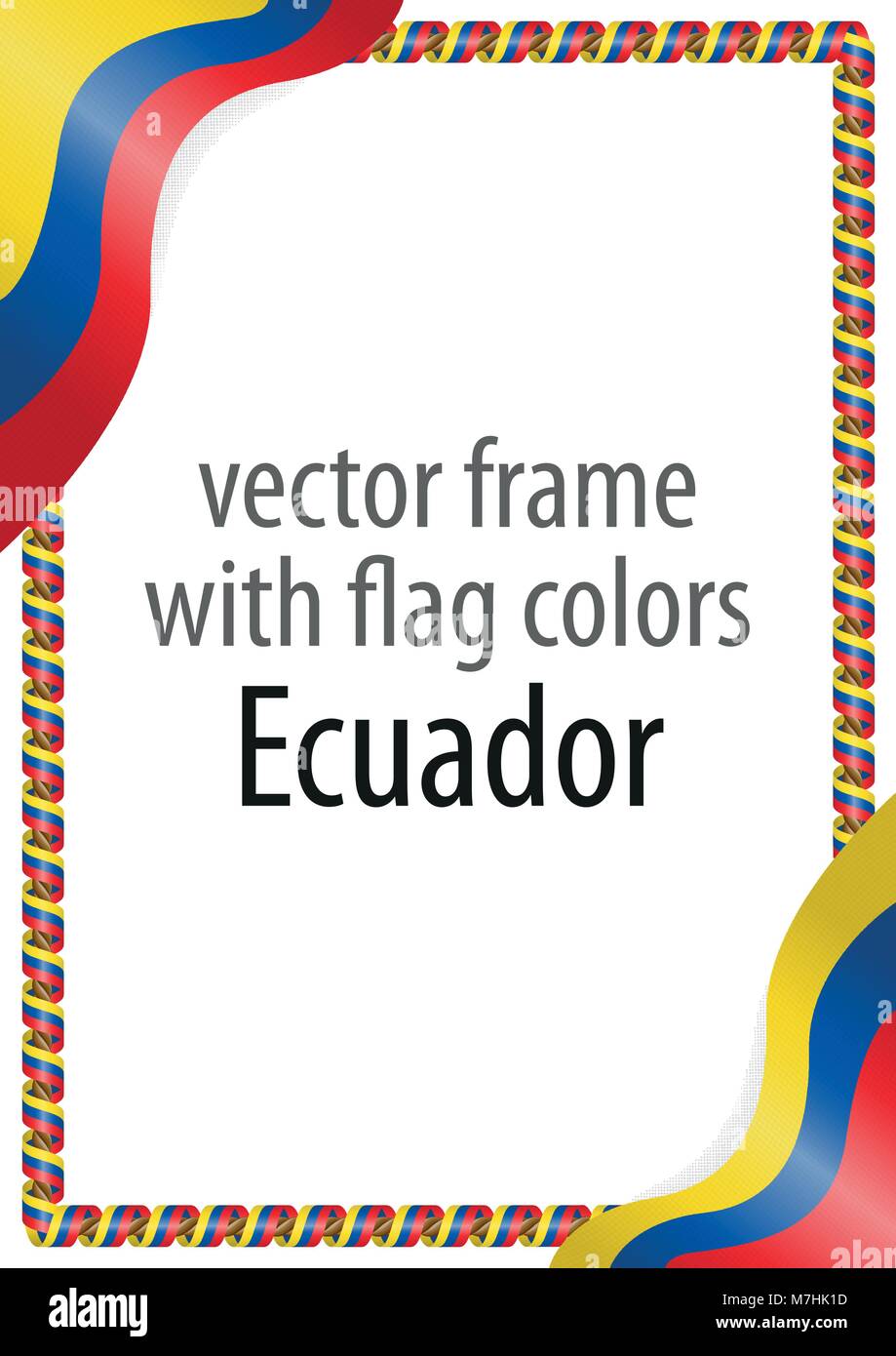 Frame and border of ribbon with the colors of the Ecuador flag Stock ...