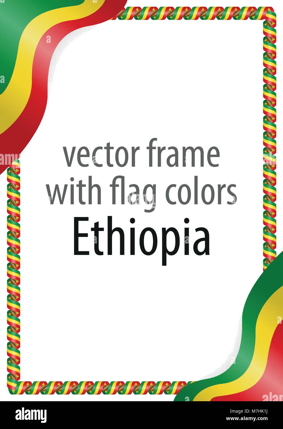 Frame and border of ribbon with the colors of the Ethiopia flag Stock ...