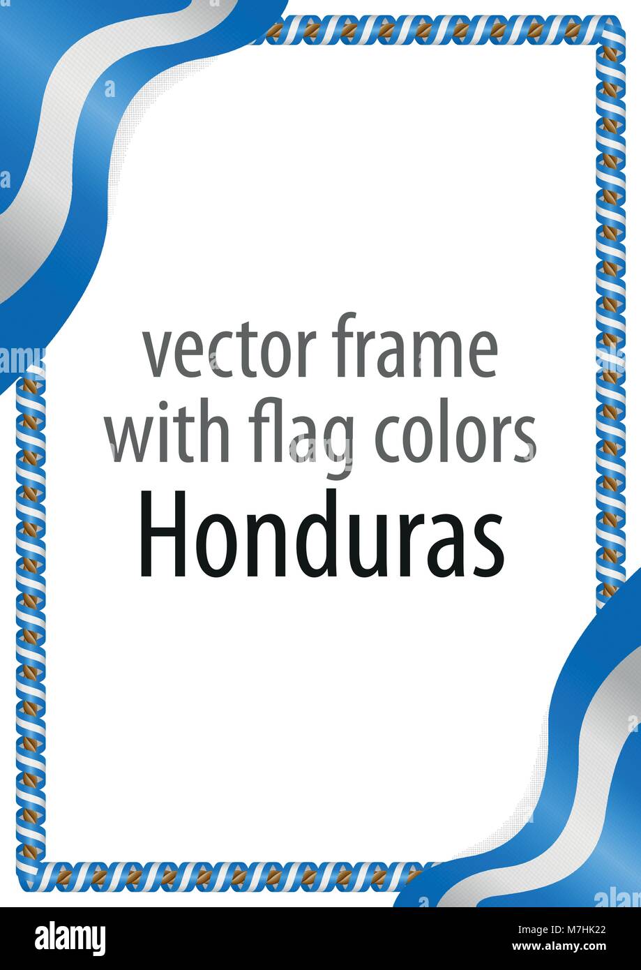 Frame and border of ribbon with the colors of the Honduras flag Stock ...