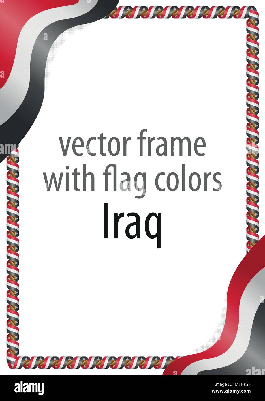 Frame and border of ribbon with the colors of the Iraq flag Stock ...