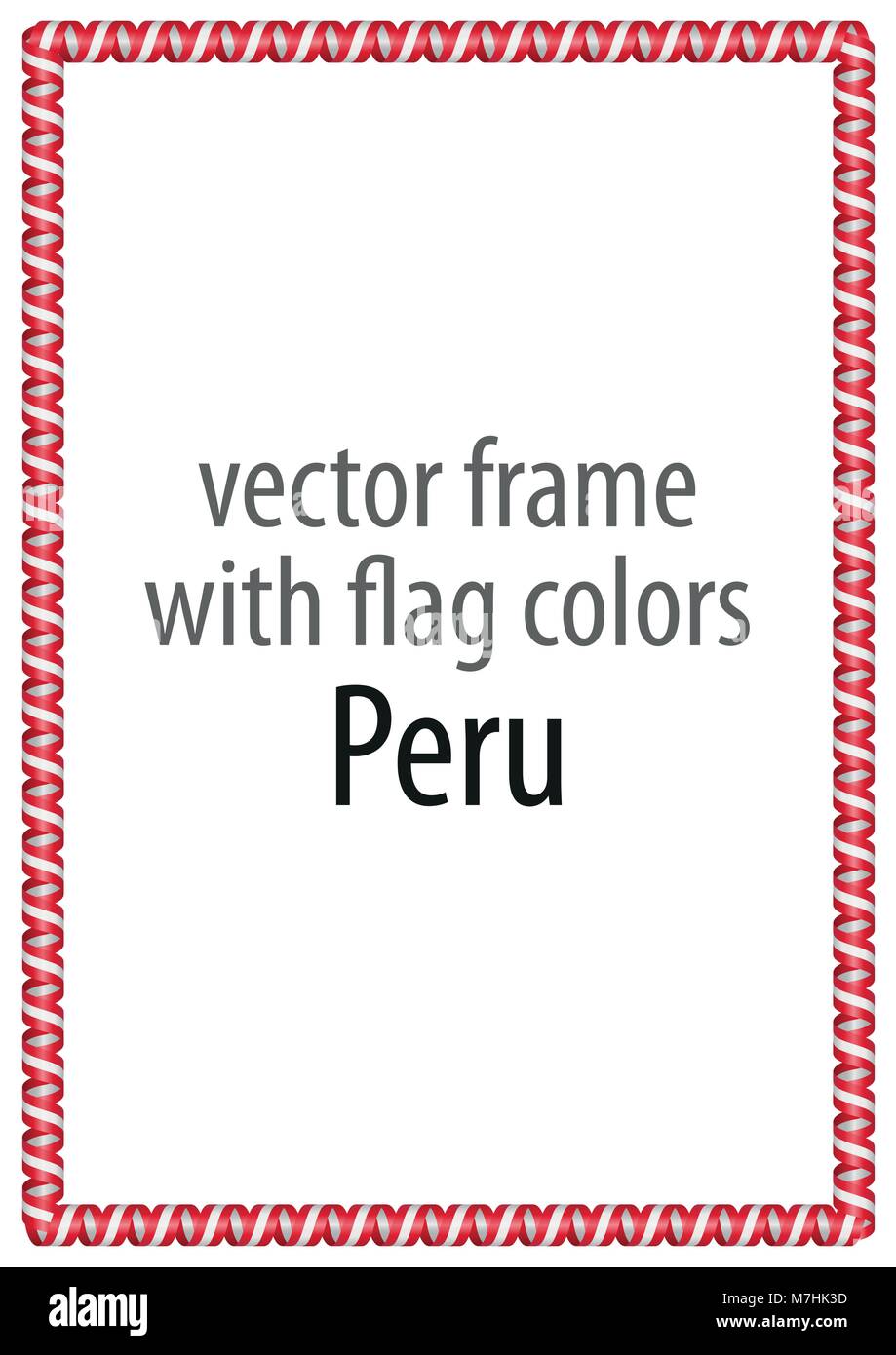 Frame and border of ribbon with the colors of the Peru flag Stock ...