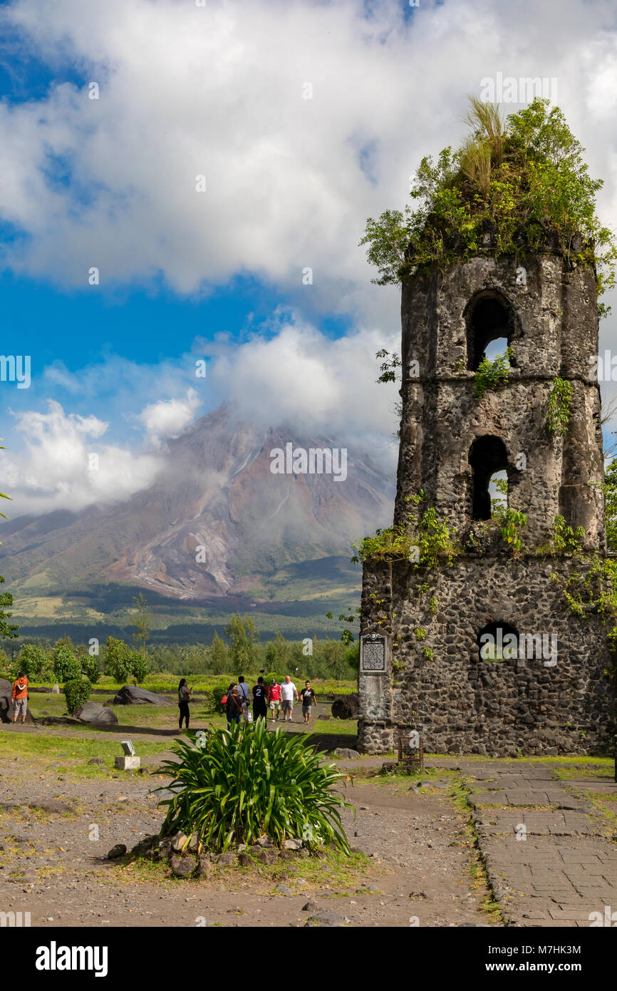 Mount Mayon Albay Philippines March 07, 2018 The Mayon Volcano, during ...