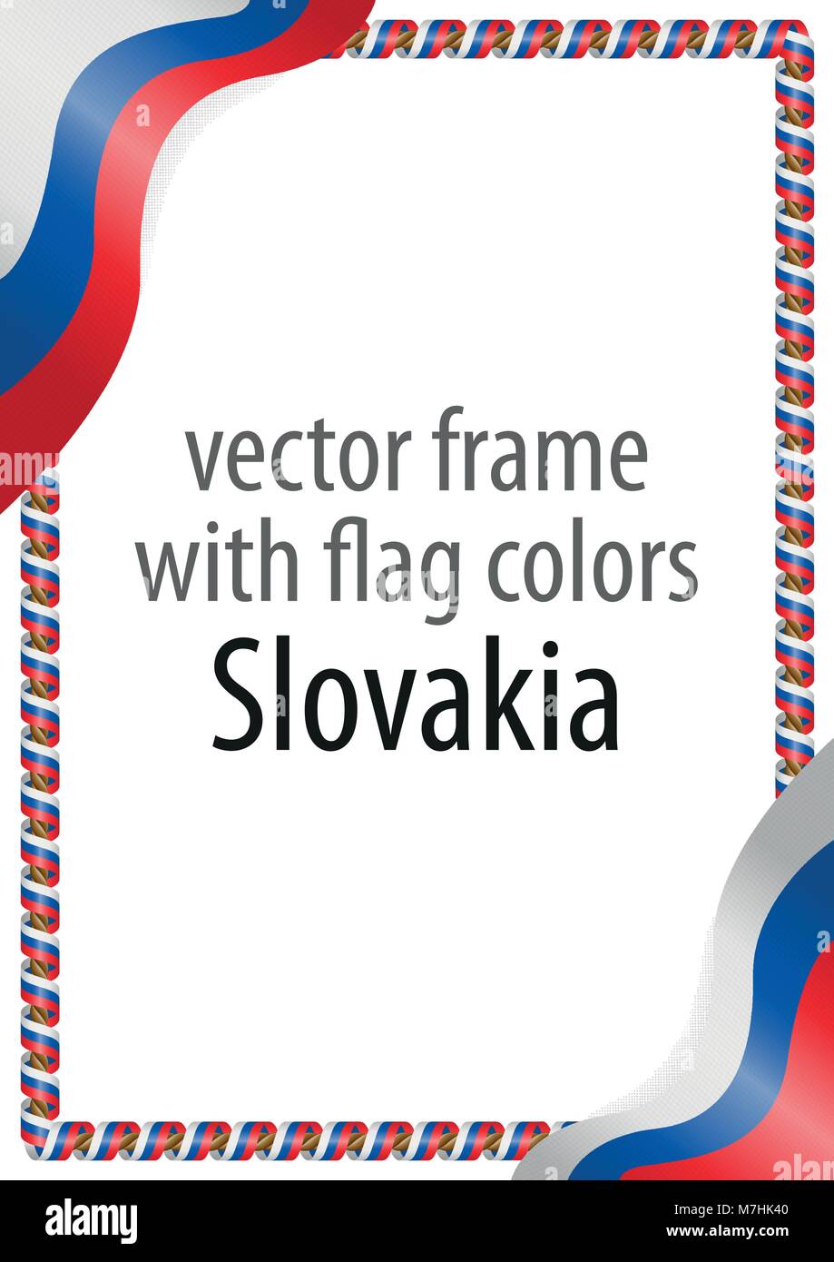 Frame and border of ribbon with the colors of the Slovakia flag Stock ...