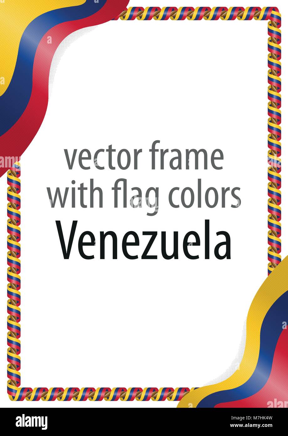 Frame and border of ribbon with the colors of the Venezuela flag Stock ...