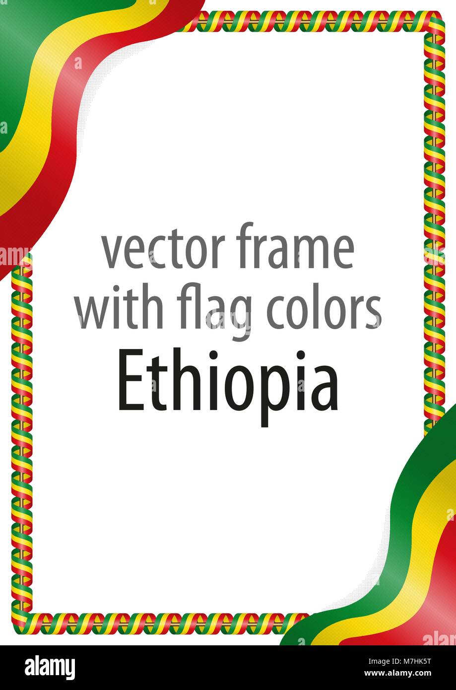 Frame and border of ribbon with the colors of the Ethiopia flag Stock ...