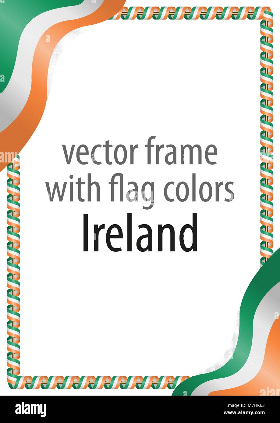 Frame and border of ribbon with the colors of the Ireland flag Stock ...