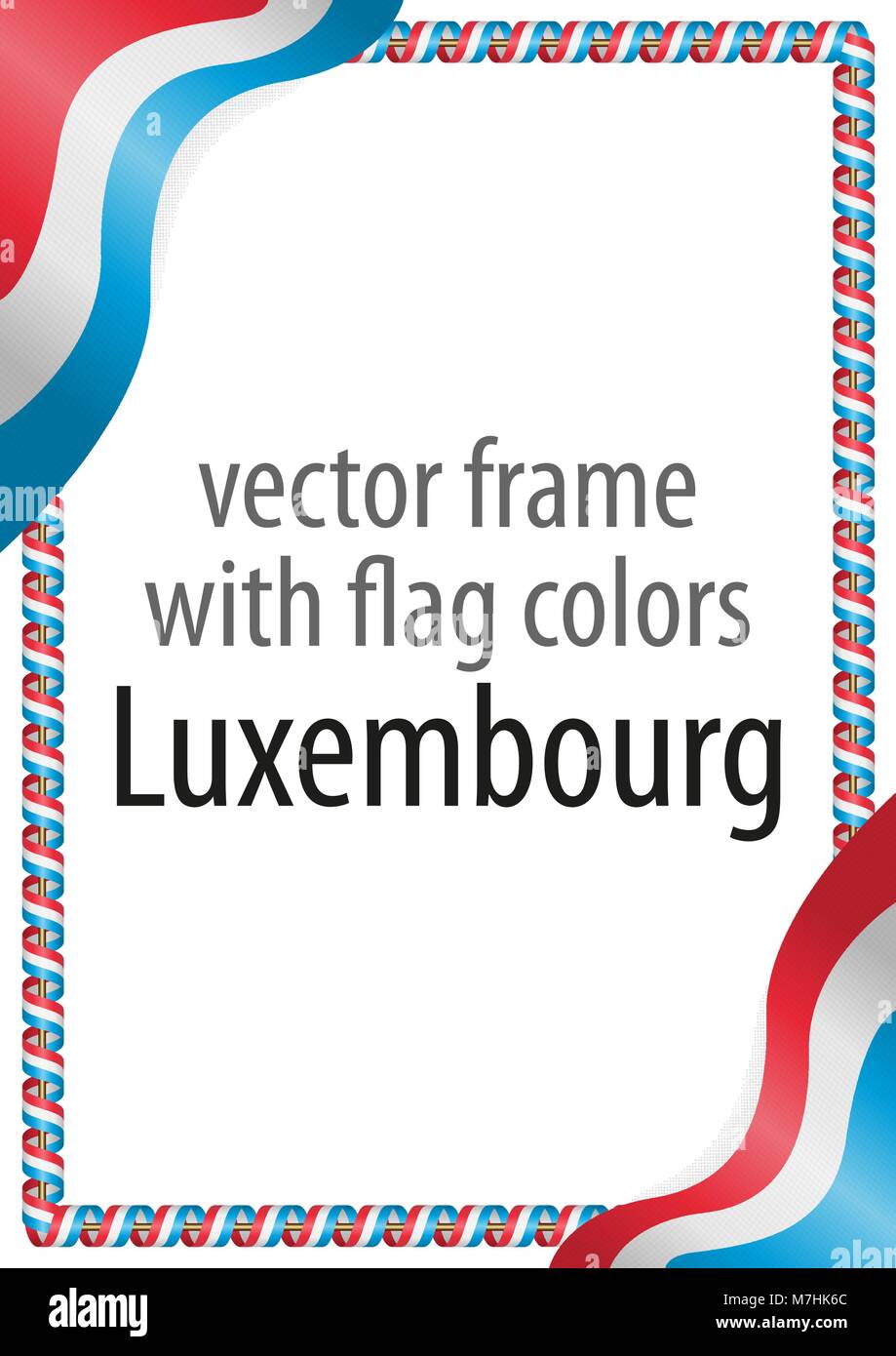 Frame and border of ribbon with the colors of the Luxembourg flag Stock ...