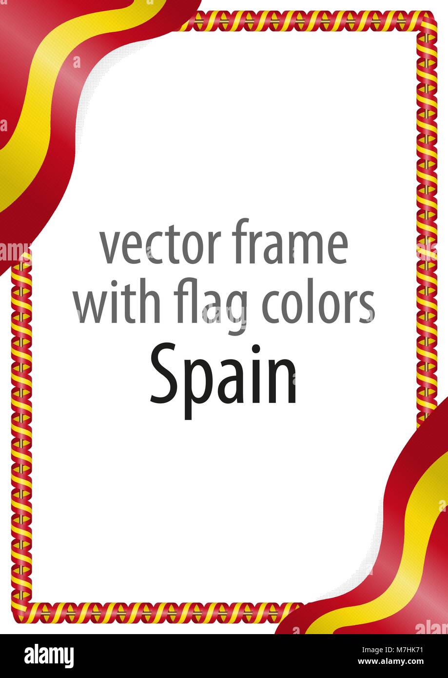 Frame and border of ribbon with the colors of the Spain flag Stock ...