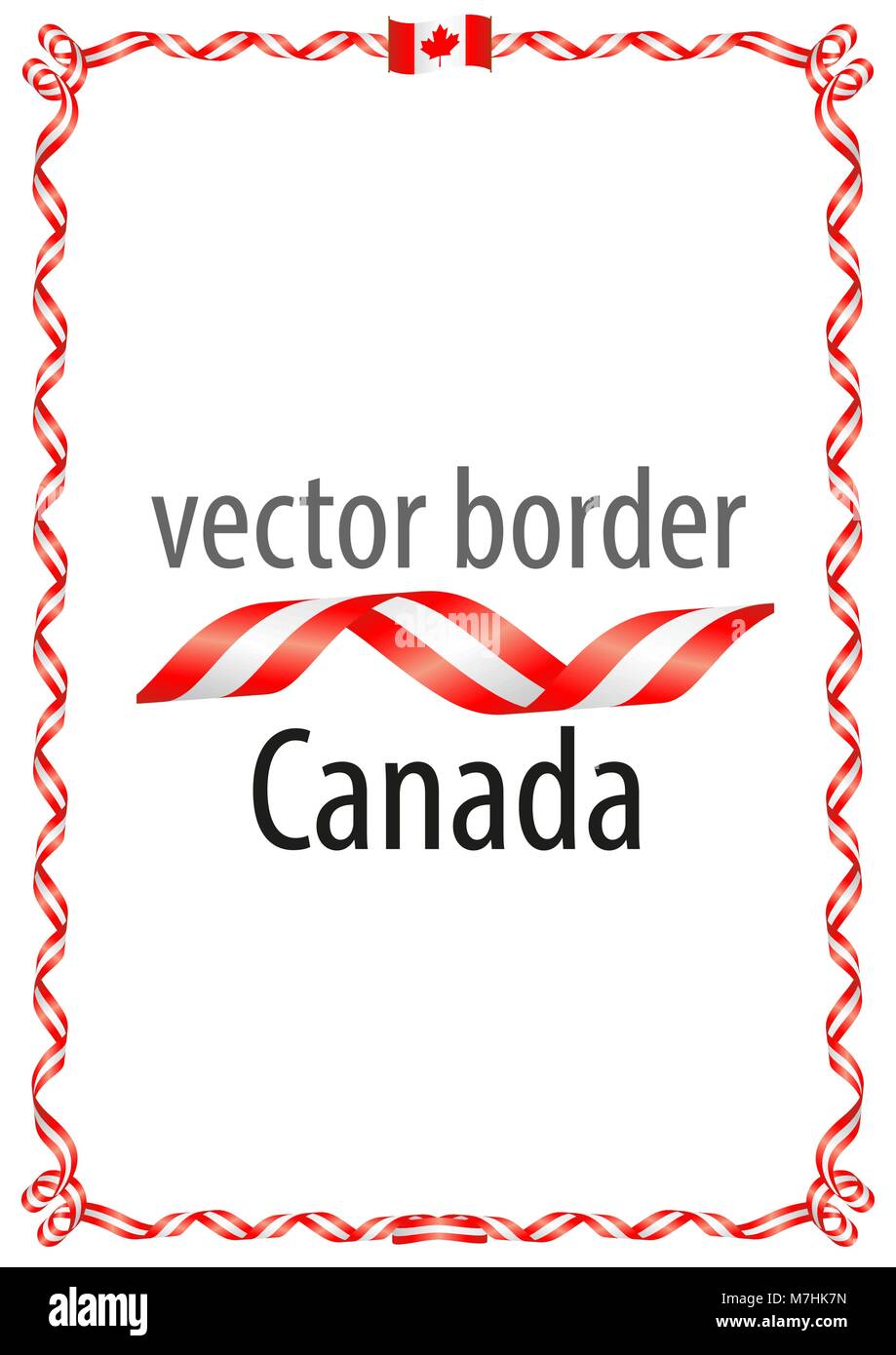 Frame and border of ribbon with the colors of the Canada flag Stock ...