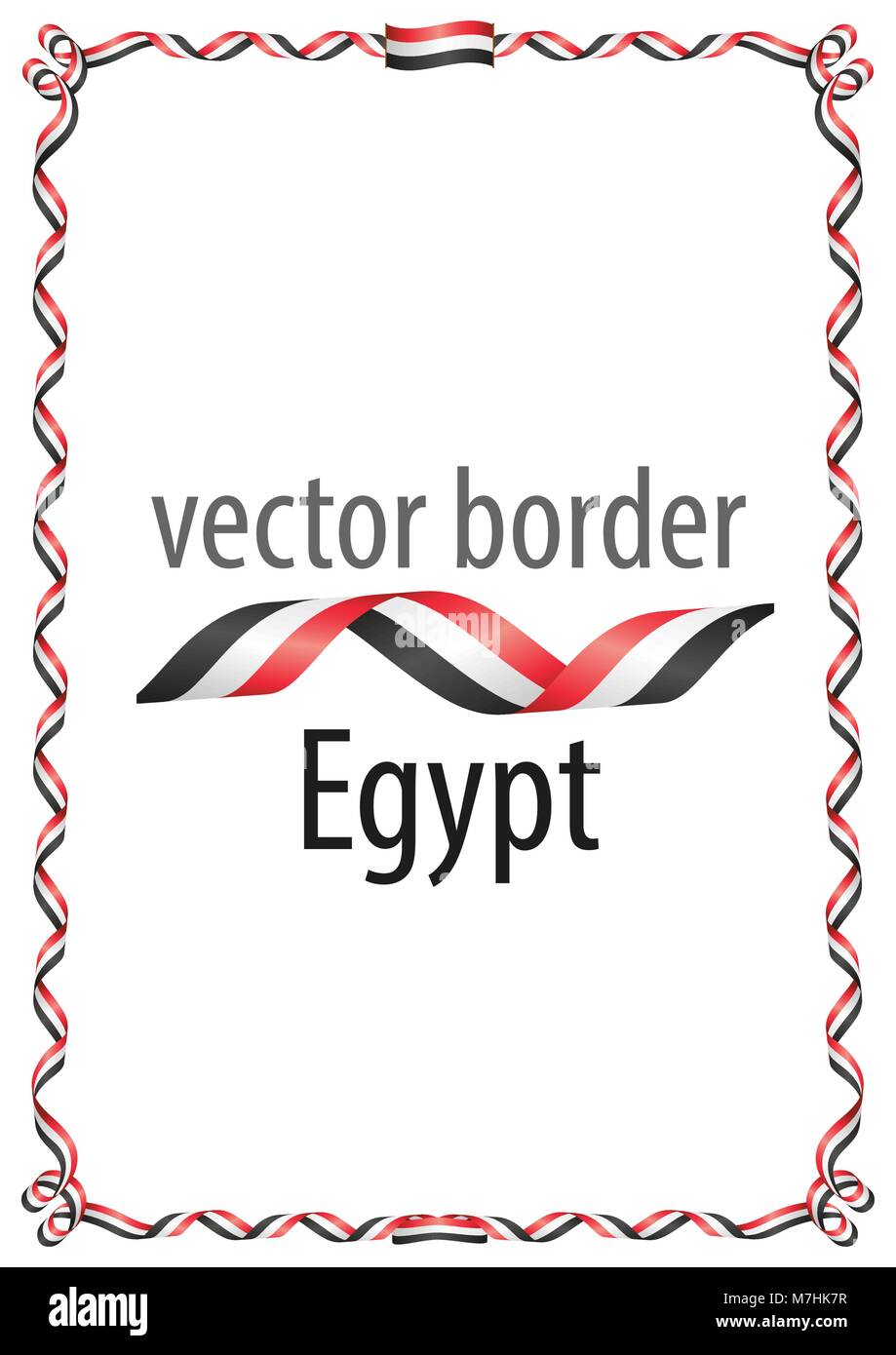 Frame and border of ribbon with the colors of the Egypt flag Stock ...