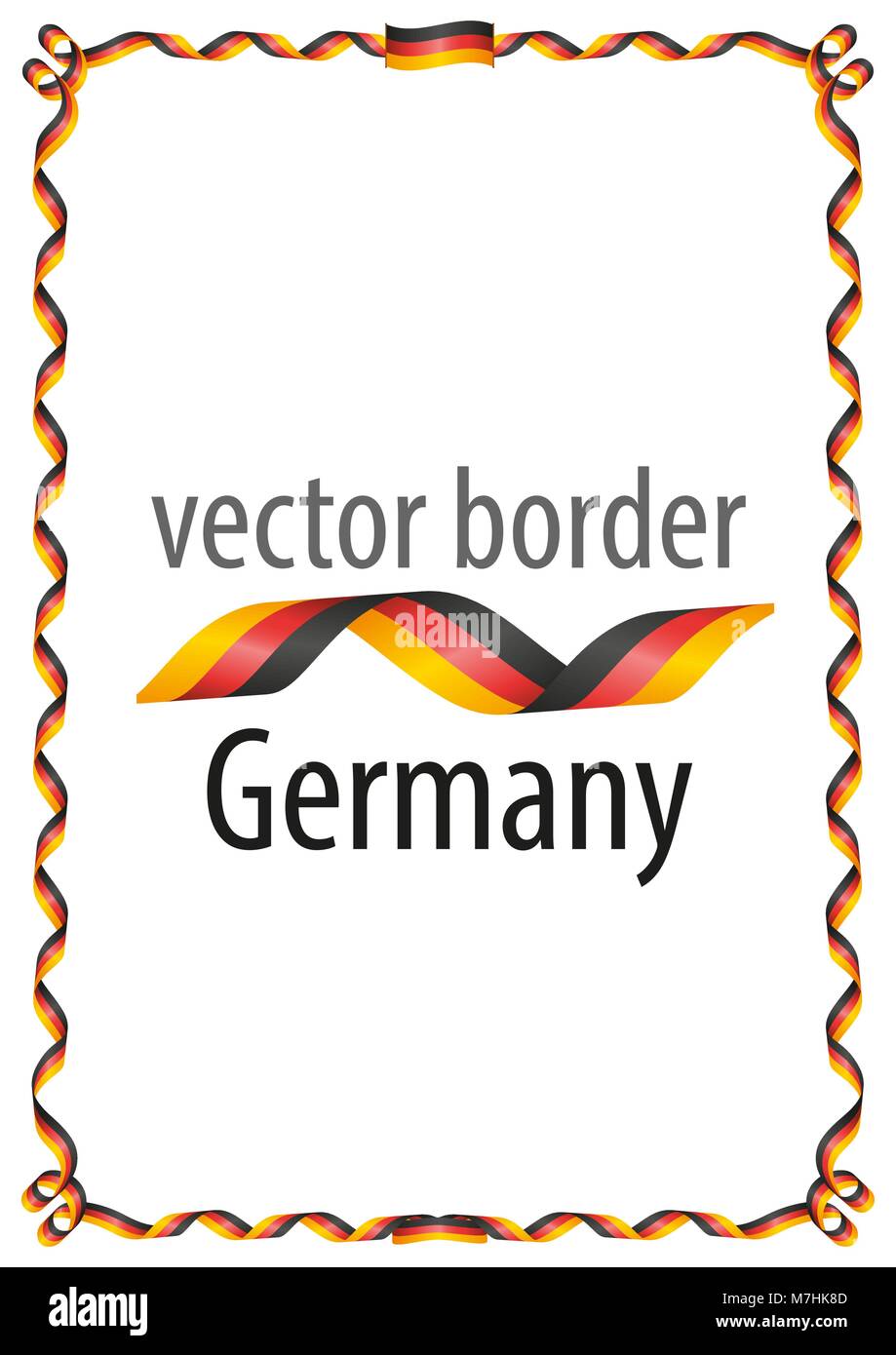Frame and border of ribbon with the colors of the Germany flag Stock ...