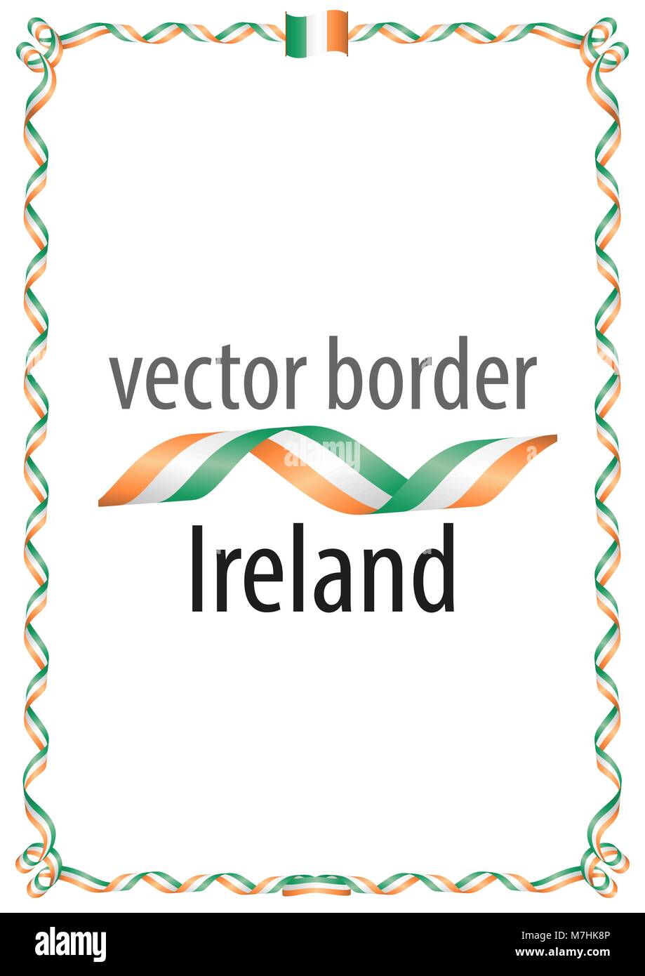 Frame and border of ribbon with the colors of the Ireland flag Stock ...