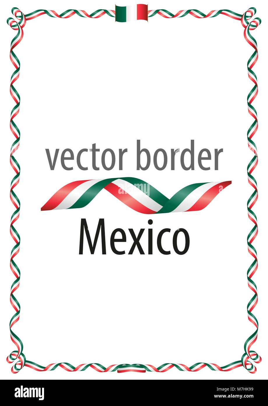 Frame and border of ribbon with the colors of the Mexico flag Stock ...
