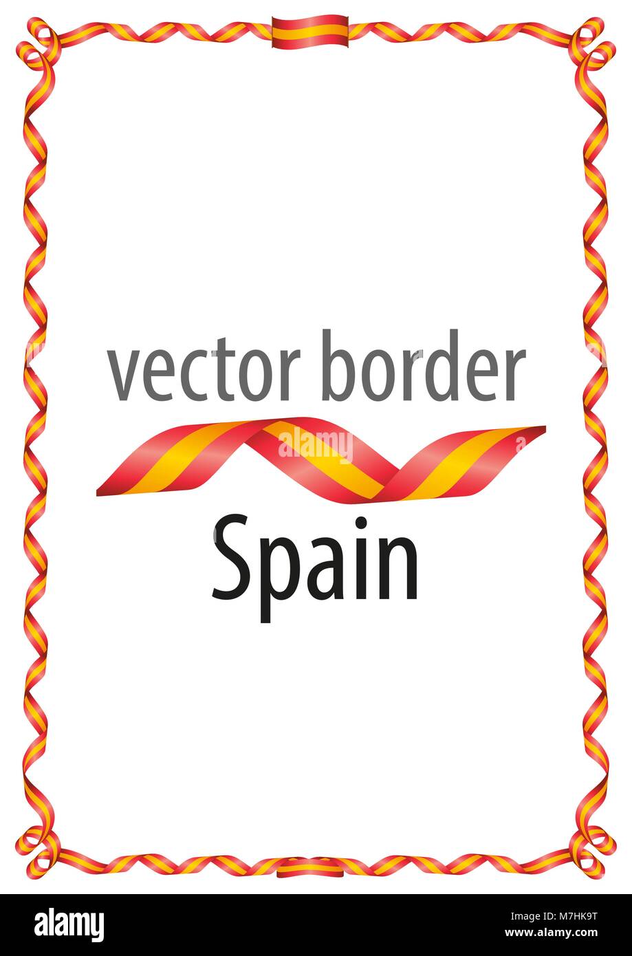 Frame and border of ribbon with the colors of the Spain flag Stock ...