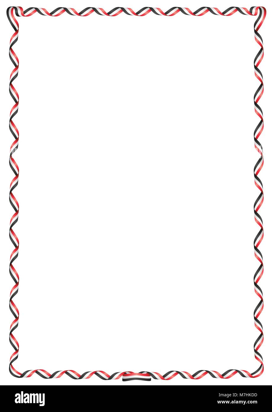 Frame of ribbon with the colors of the Egypt flag Stock Vector Image ...