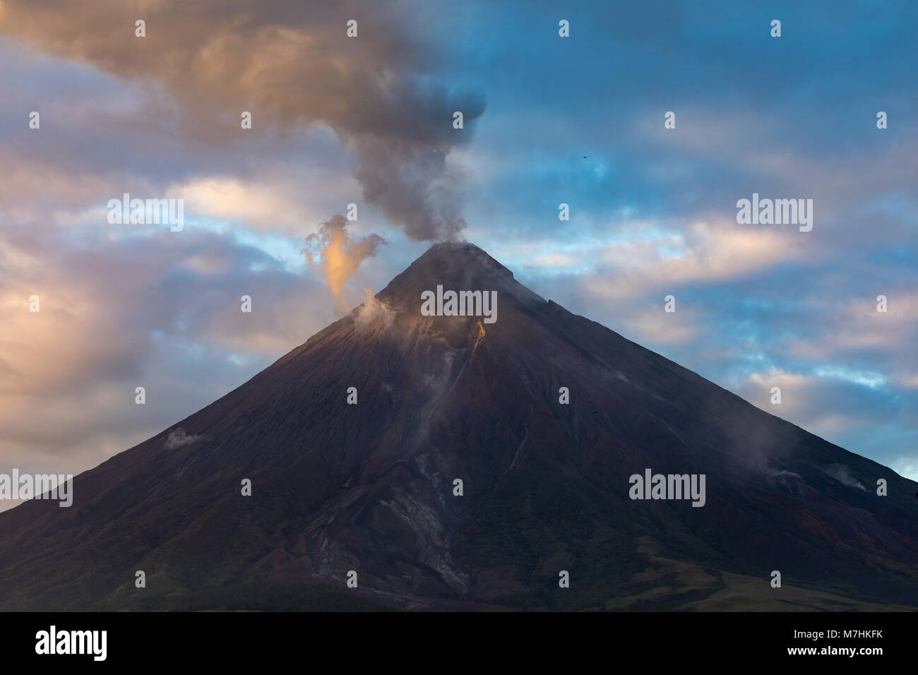 Mount Mayon Albay Philippines March 08, 2018 The Mayon Volcano, during ...
