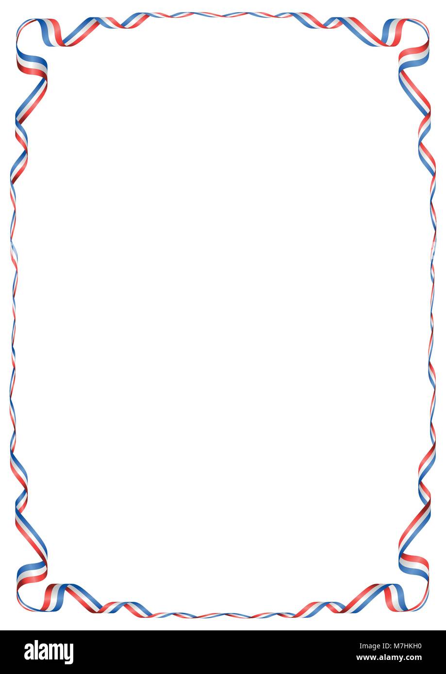 Frame and border of ribbon with the colors of the France flag Stock ...